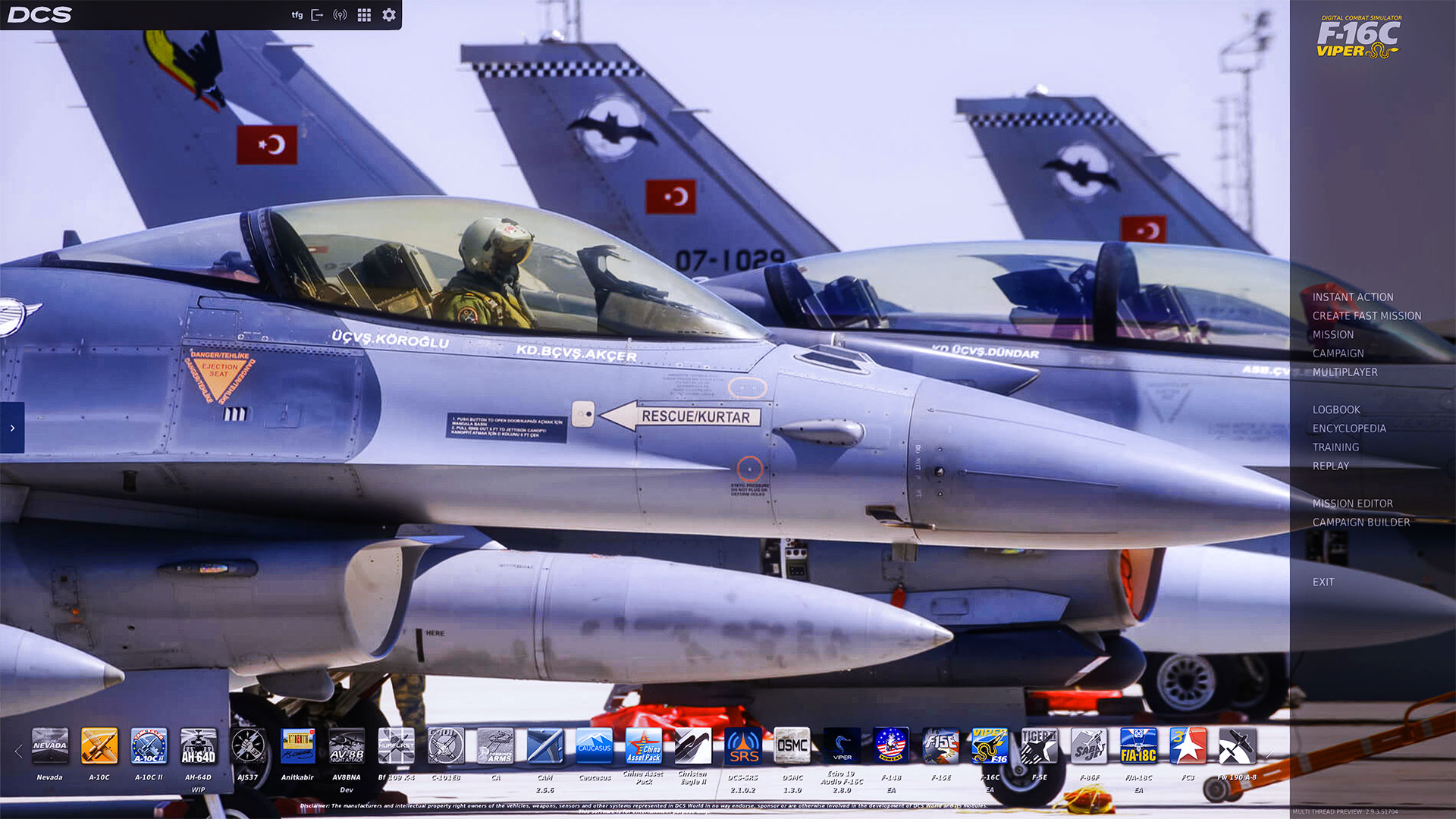 DCS F-16C Turkish Menu Theme V3