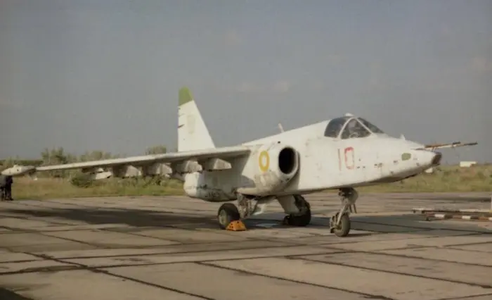 Ukrainian Faded White Su-25 of the 299th Independent Attack Regiment