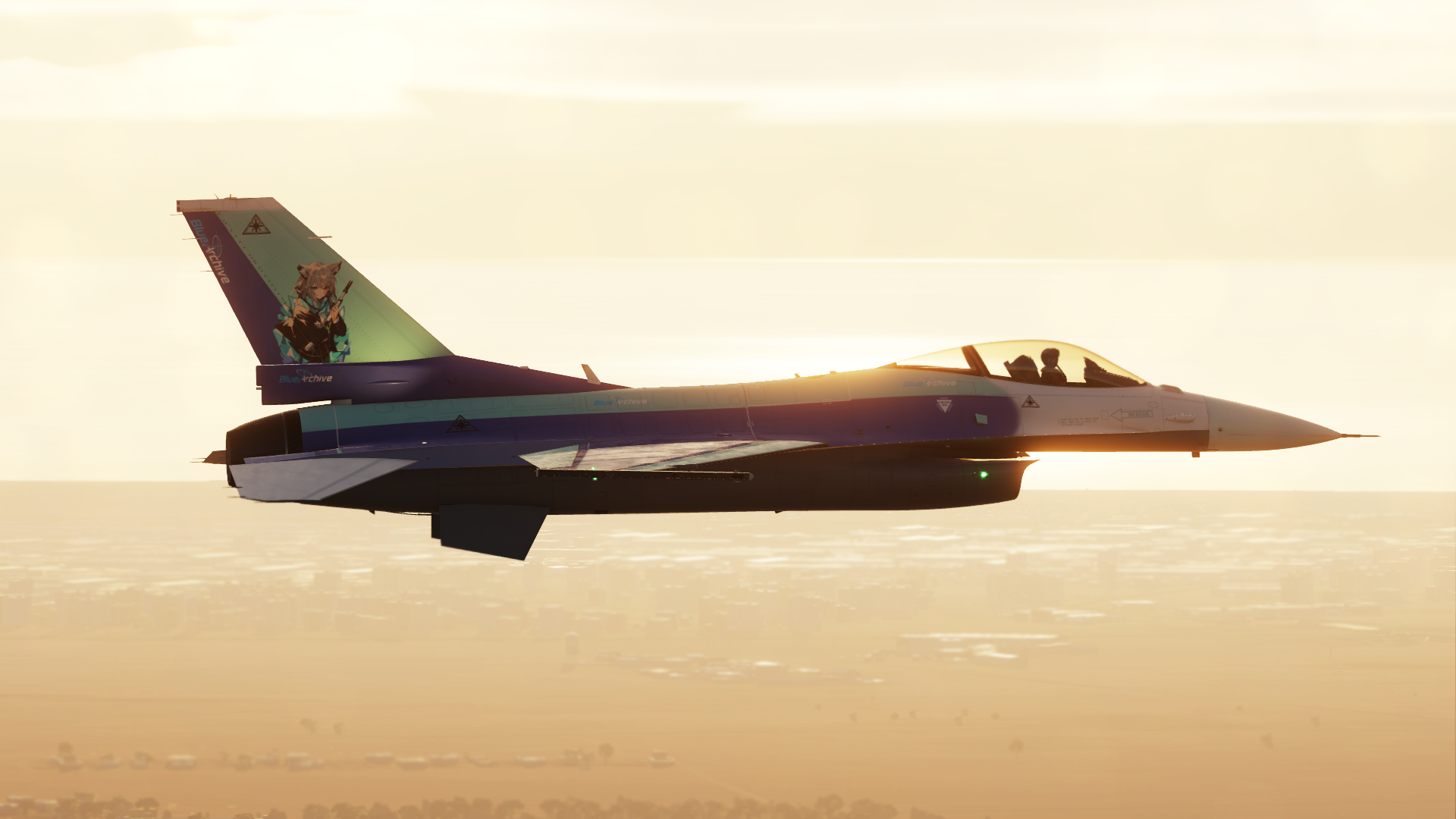 F-16CM bl.50 Sunaookami Shiroko (Blue Archive) Livery v1.1