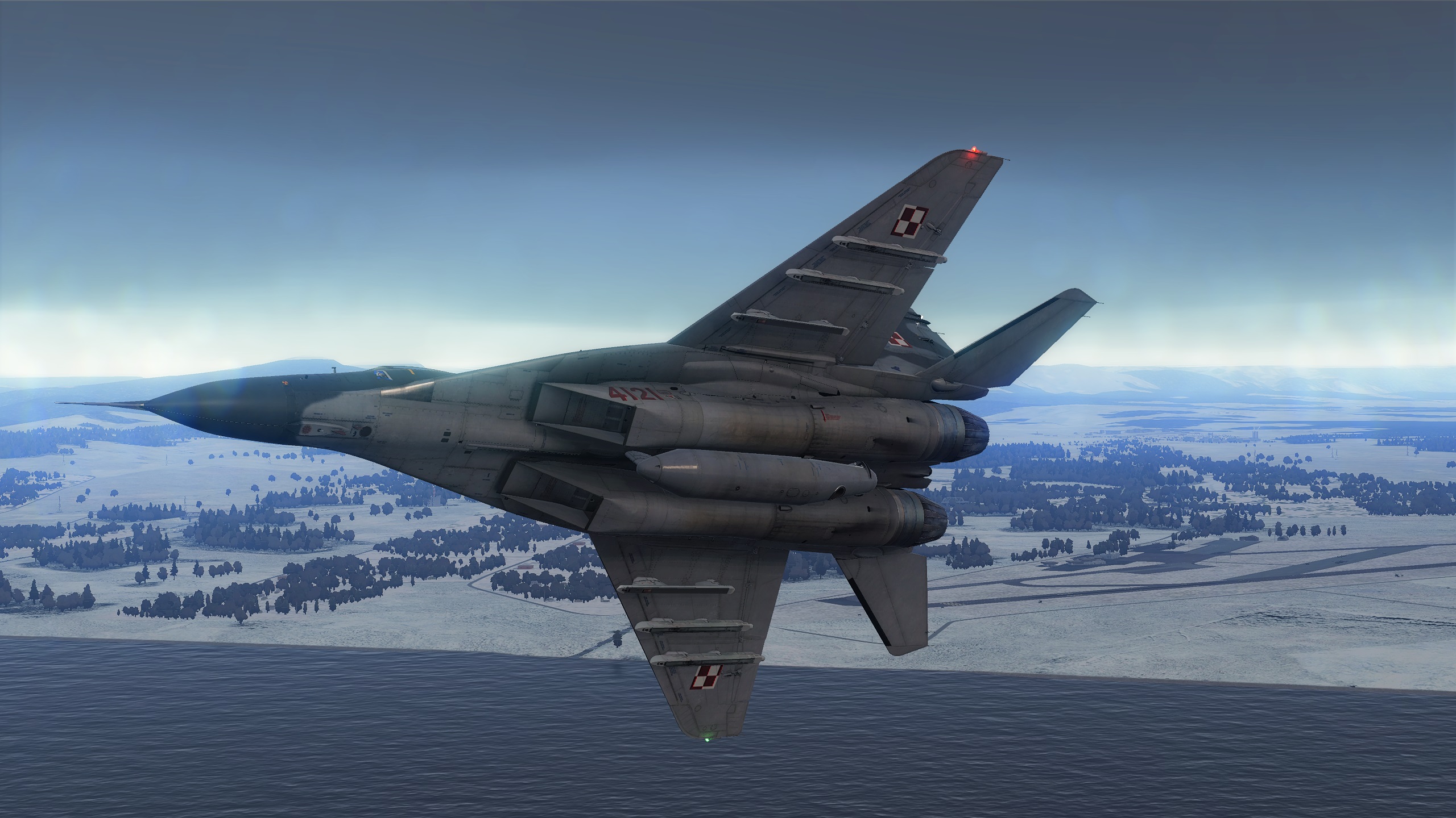 MiG-29 Realistic navigation lights glow