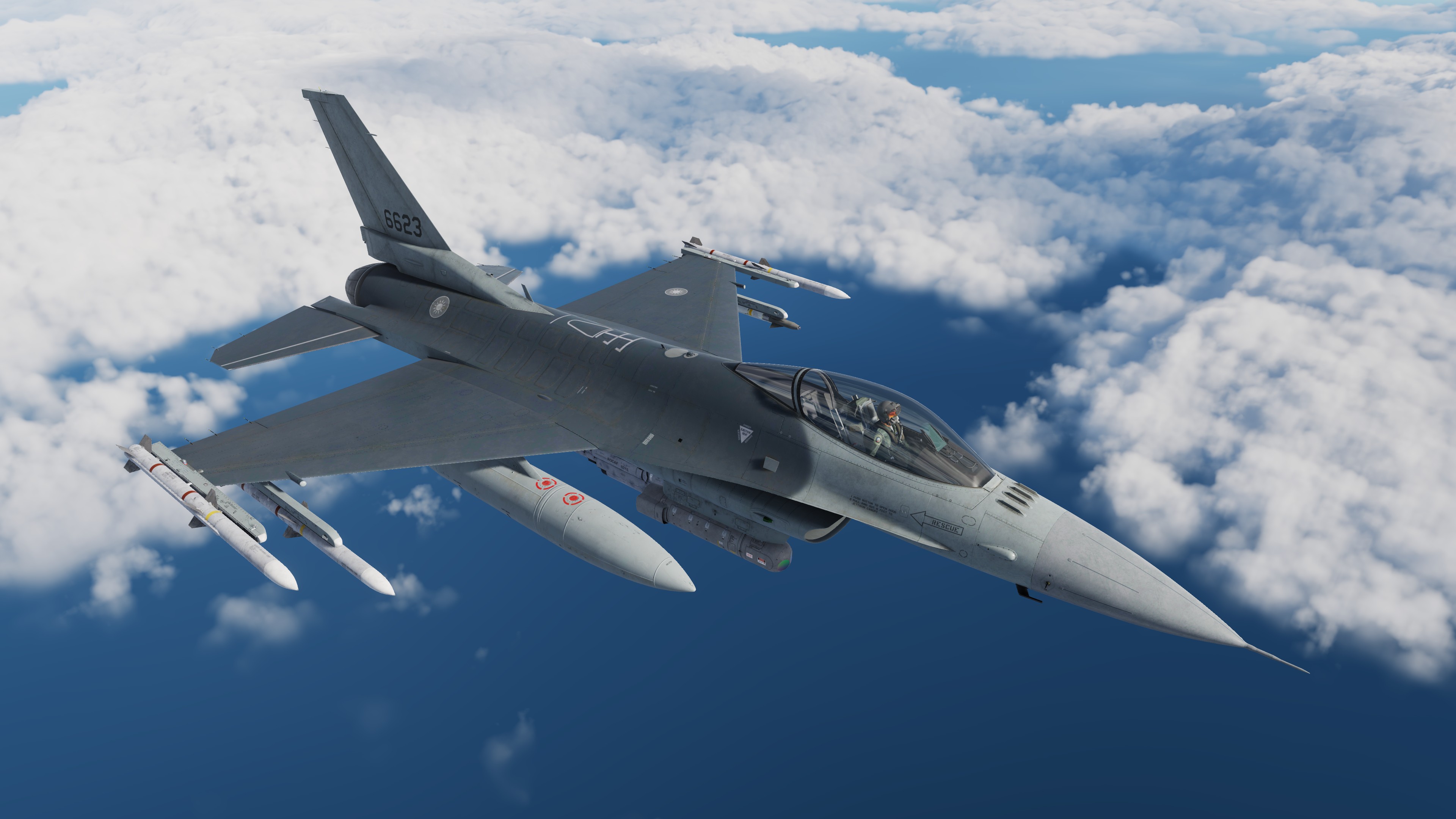 ROCAF F-16 of the F-16V upgrade Initial version Blue Grey『Tail Number variable & Fixed』2023/08/22