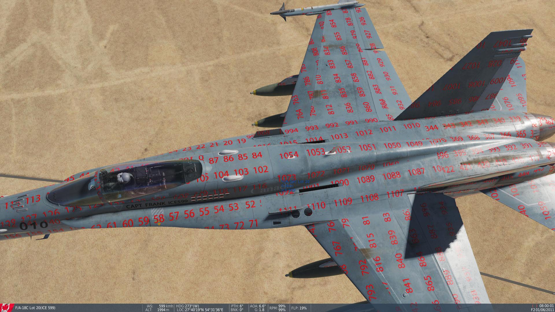 F18 TEMPLATES WITH NUMBERS