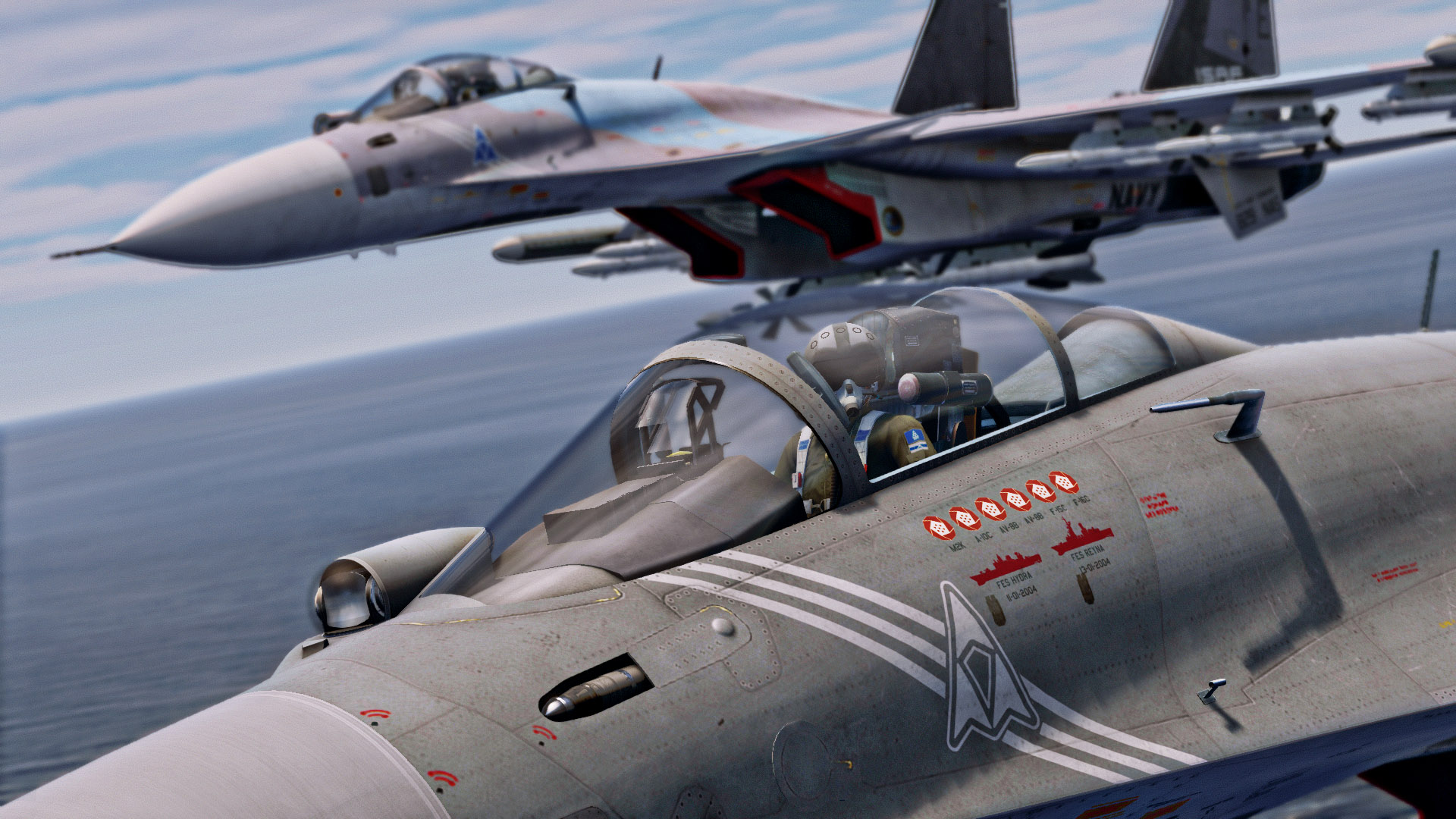 Ace Combat - ISAF Navy - 829 Naval Air Squadron "Harpoons" SU-33 Flanker-D