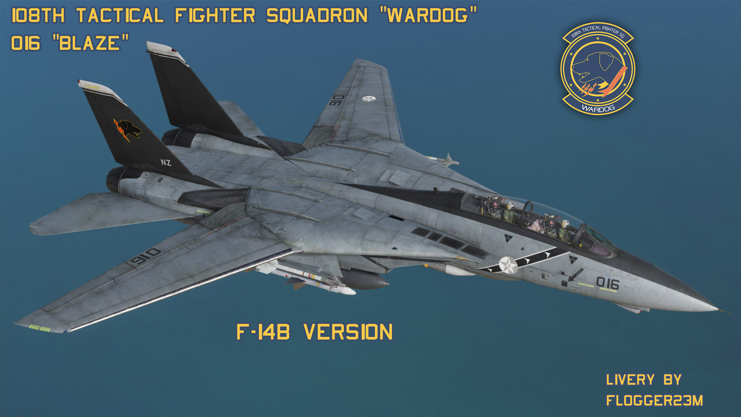 Wardog 016 Blaze (F-14A & F-14B) Version 2 - Livery for F-14B - By ...