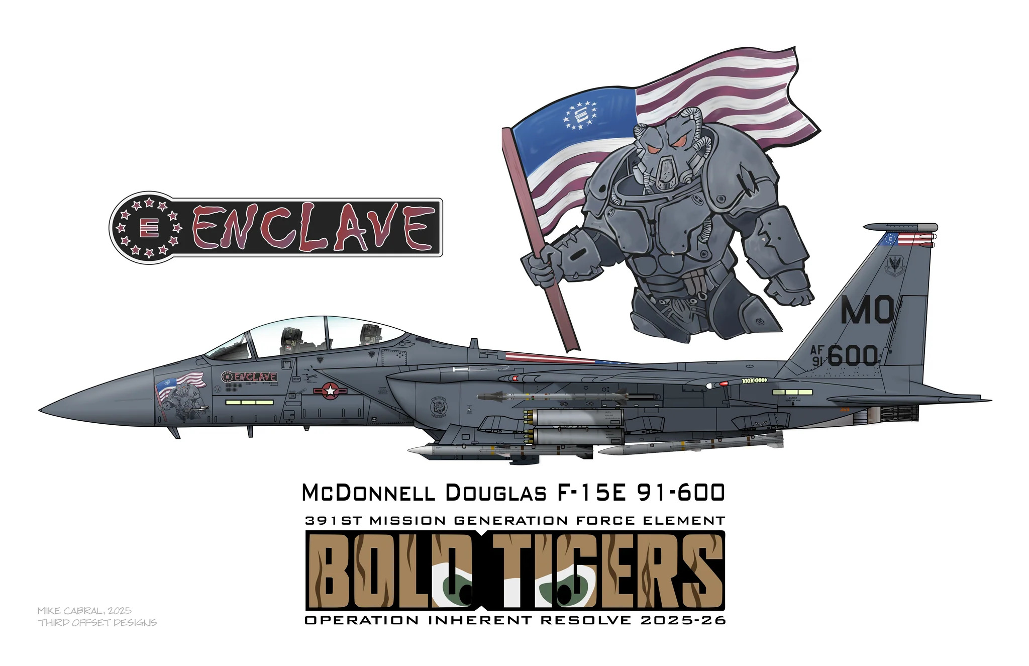F-15E 391st Bold Tigers FS AF-91-600 'Enclave'