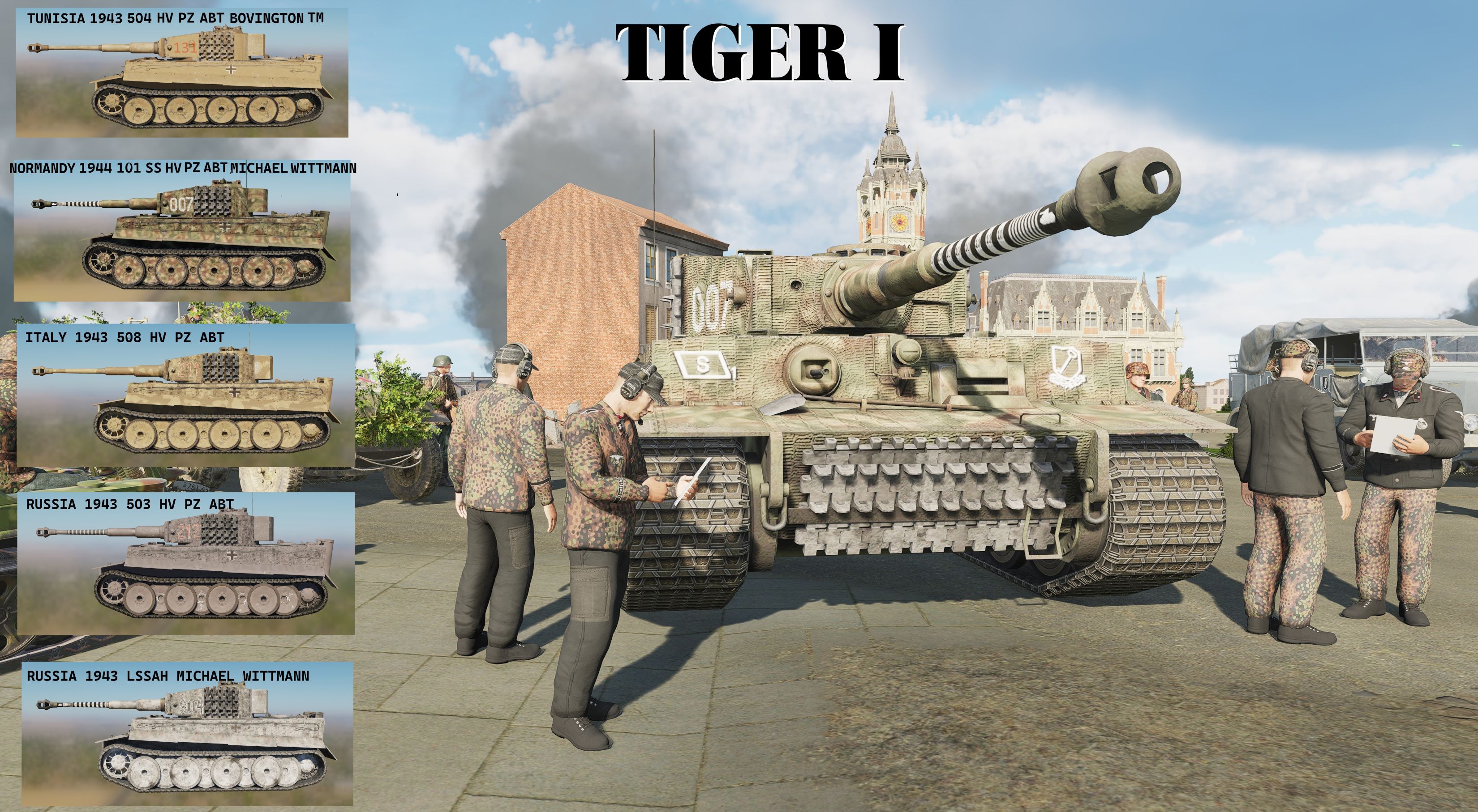 WWII German Tiger I Tank Livery Pack 1 for WWII Assets Pack