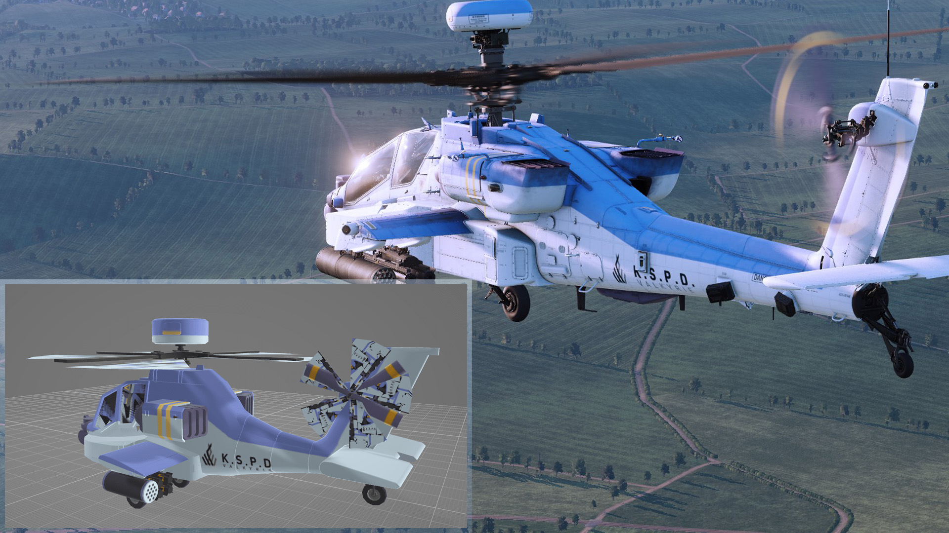 Blue Archive - K.S.P.D. Valkyrie Police School Skin for AH-64D
