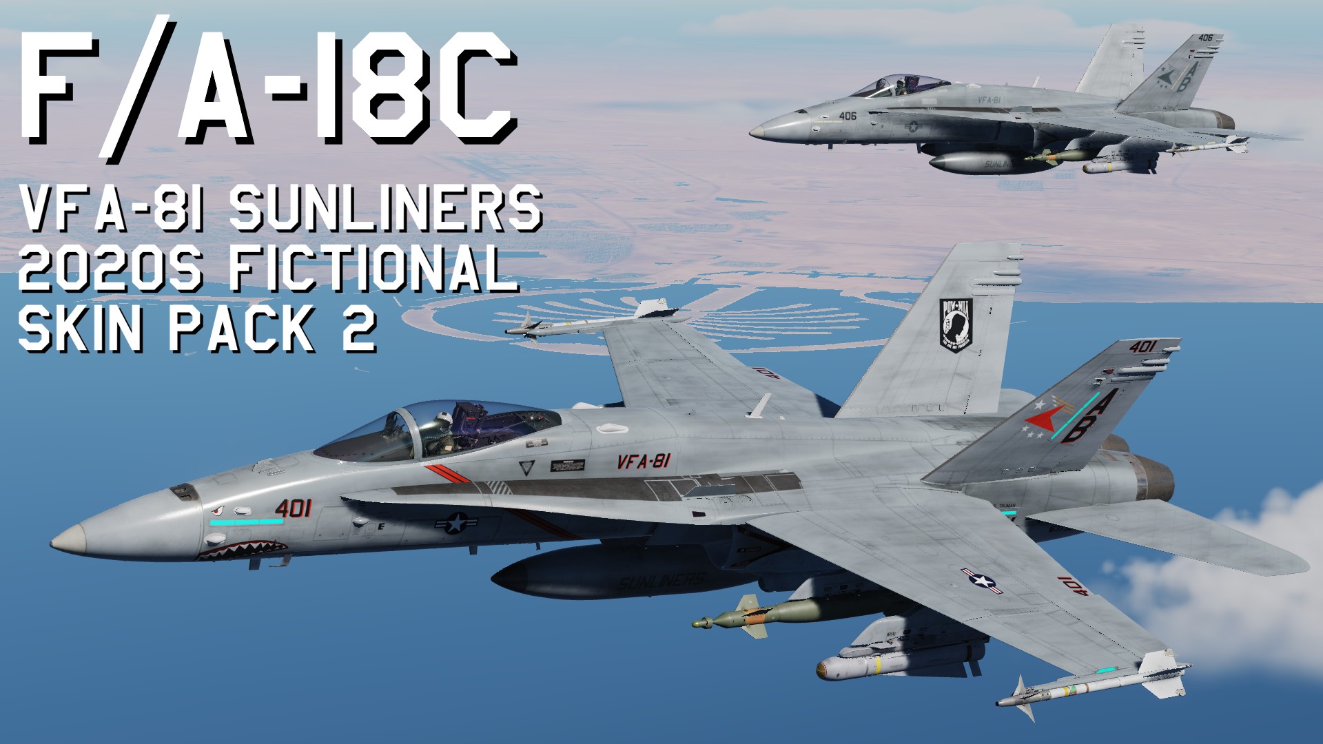 FA-18C VFA-81 Sunliners 2020s fictional 4K Skin Pack 2 update 2024/11/17