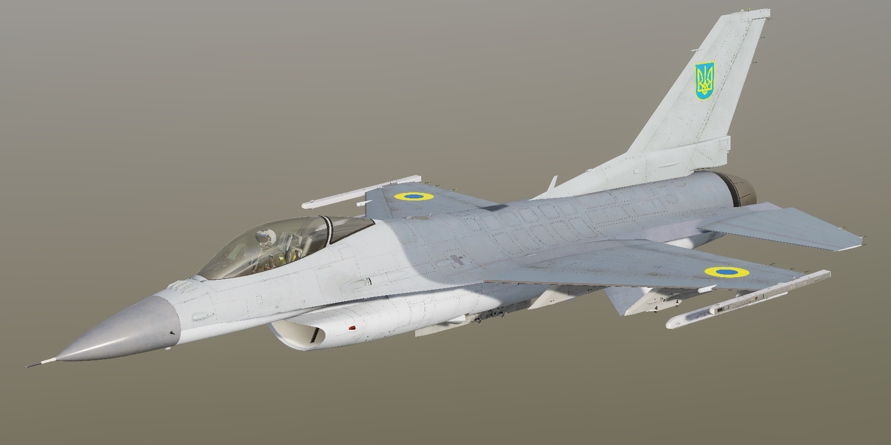 Ukrainian Air Force F-16 With Gray Tail | 2024