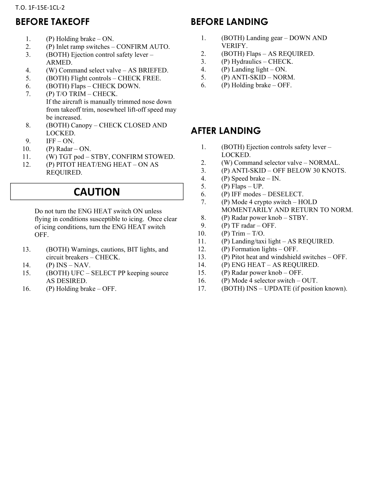 F 15E Checklists Simplified 