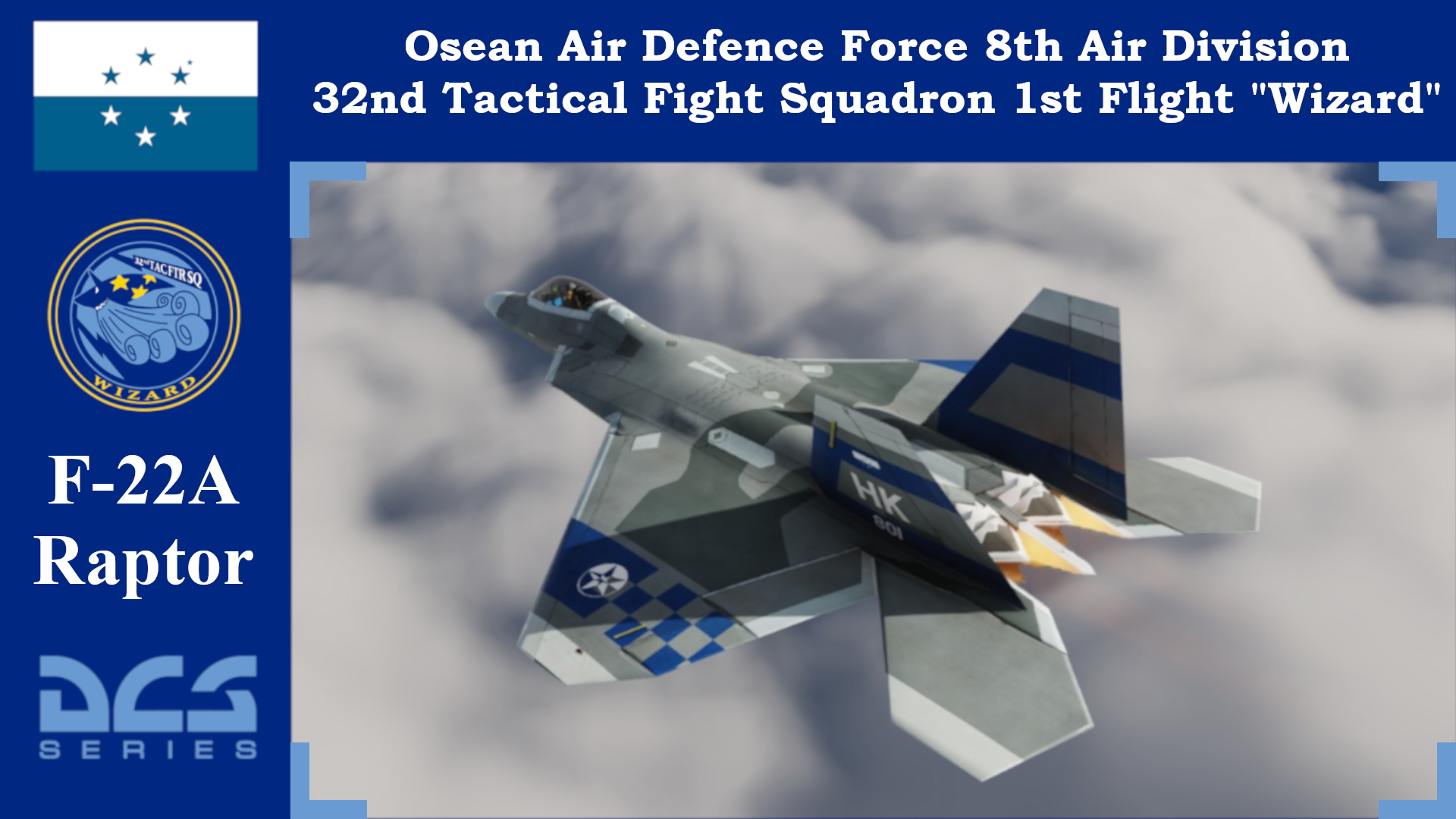 Ace Combat - Osean Air Defense Force - 32nd Tactical Fighter Squadron 1st Flight "Wizard" F-22A