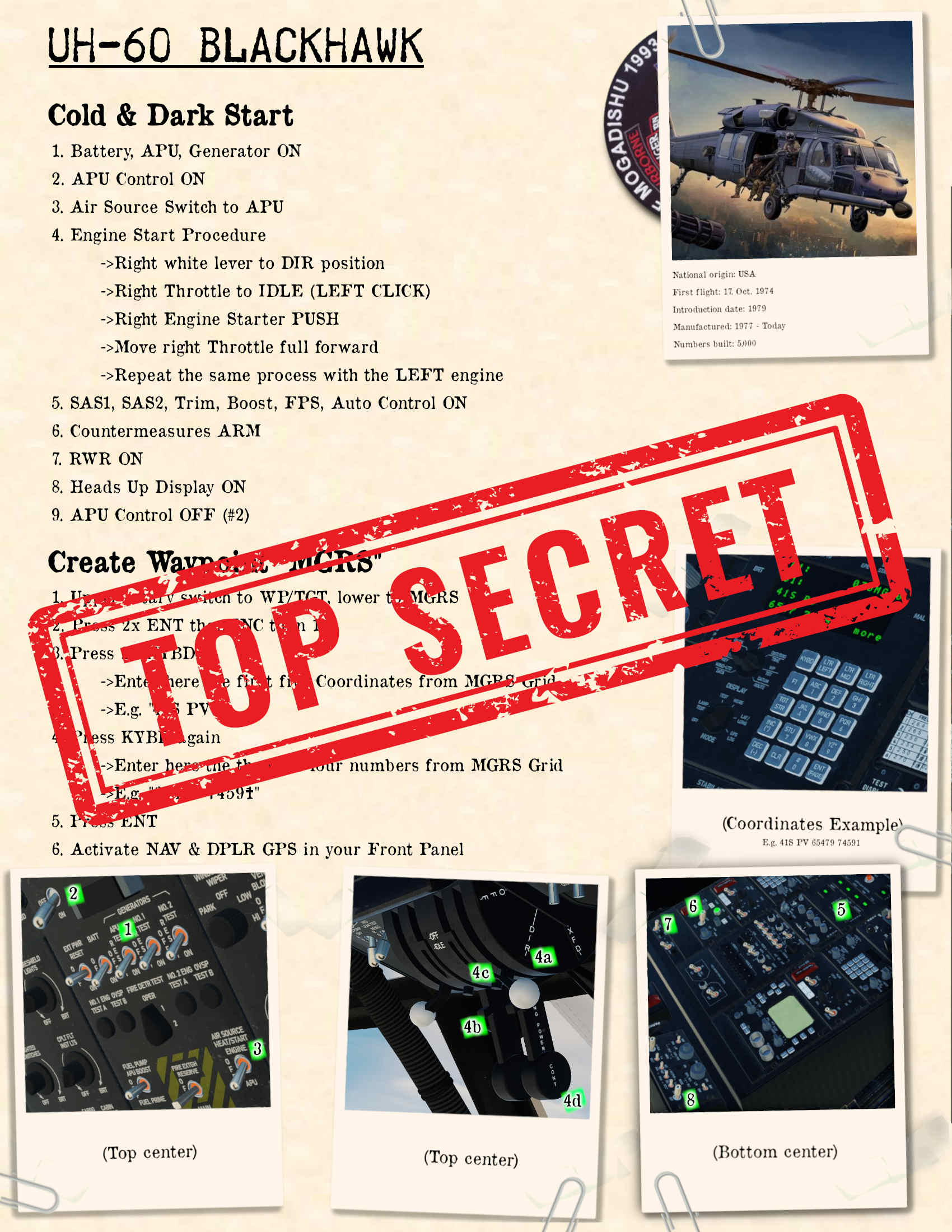 UH-60 Kneeboard English (Cold & Dark Start, Waypoints)