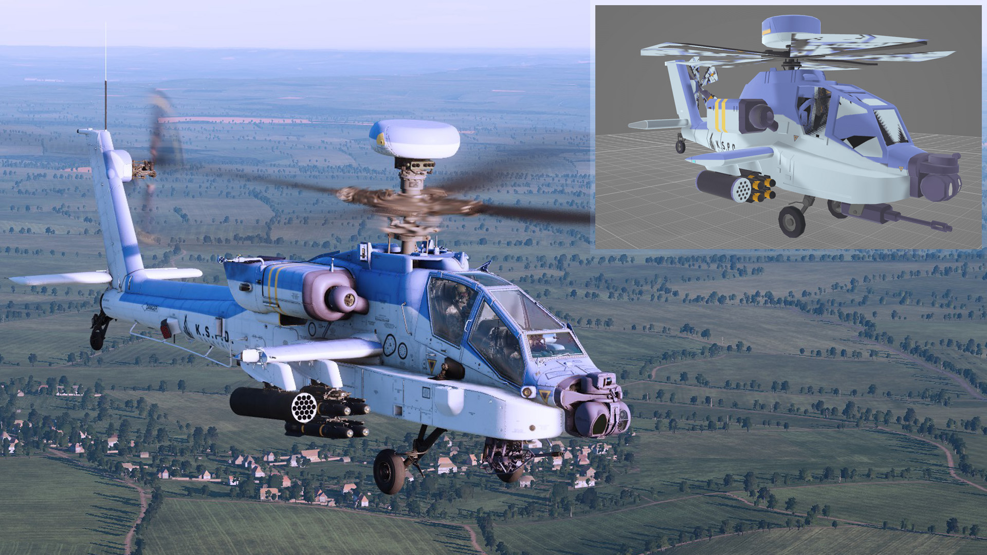 Blue Archive - K.S.P.D. Valkyrie Police School Skin for AH-64D