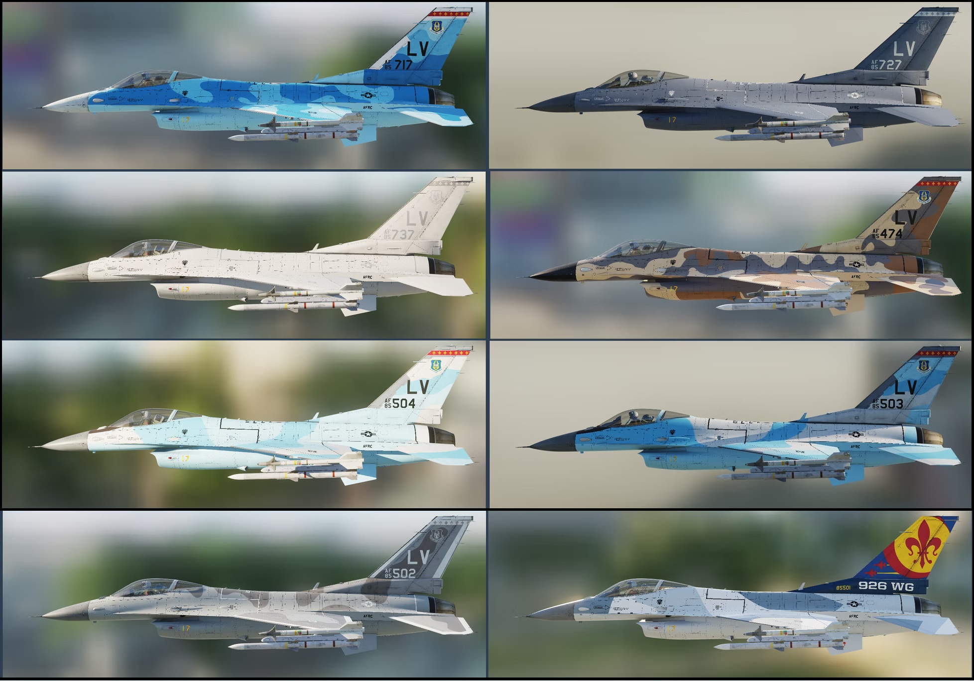 F-16C USAF 926 WG AFRC 8 pack.