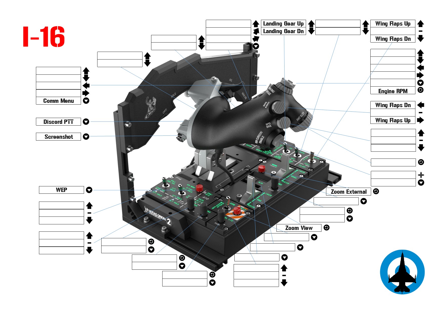 WinWing Orion2 HOTAS - I-16 Profile
