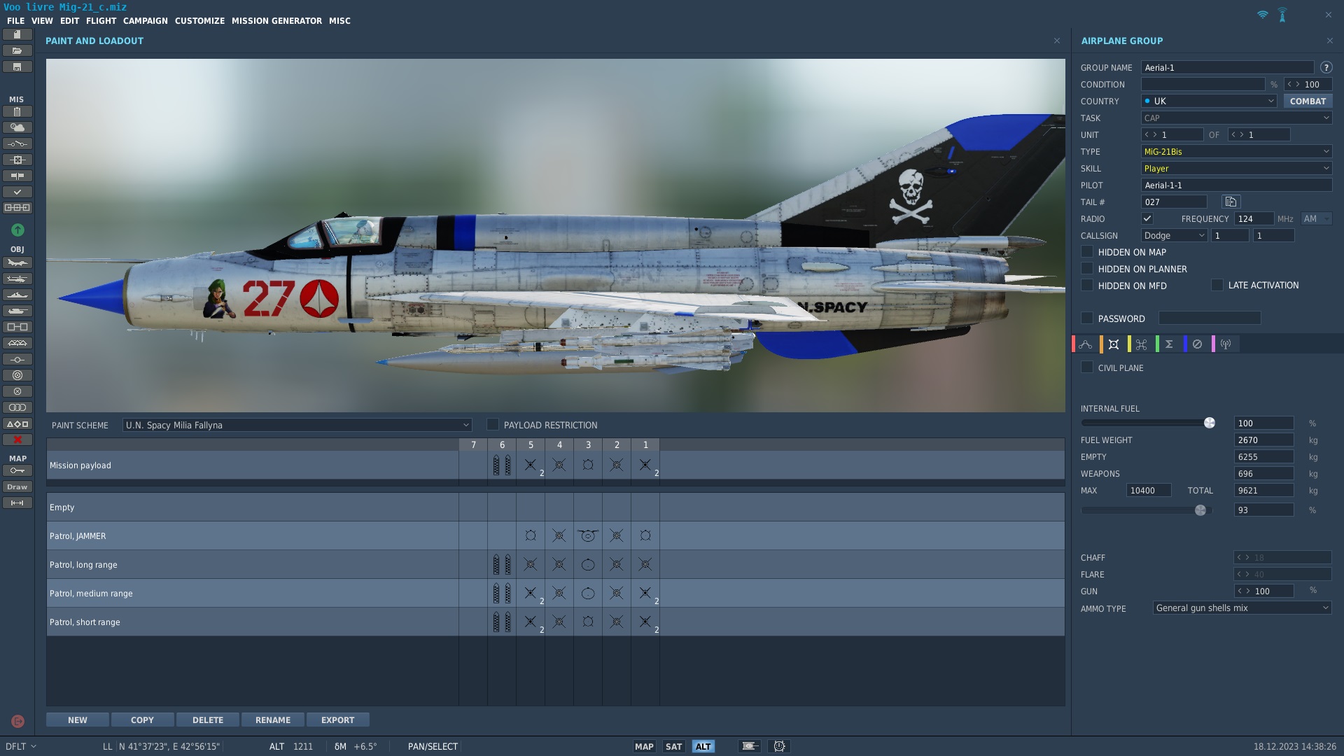 MiG-21 U.N. Spacy Fictional Livery - Milia Fallyna