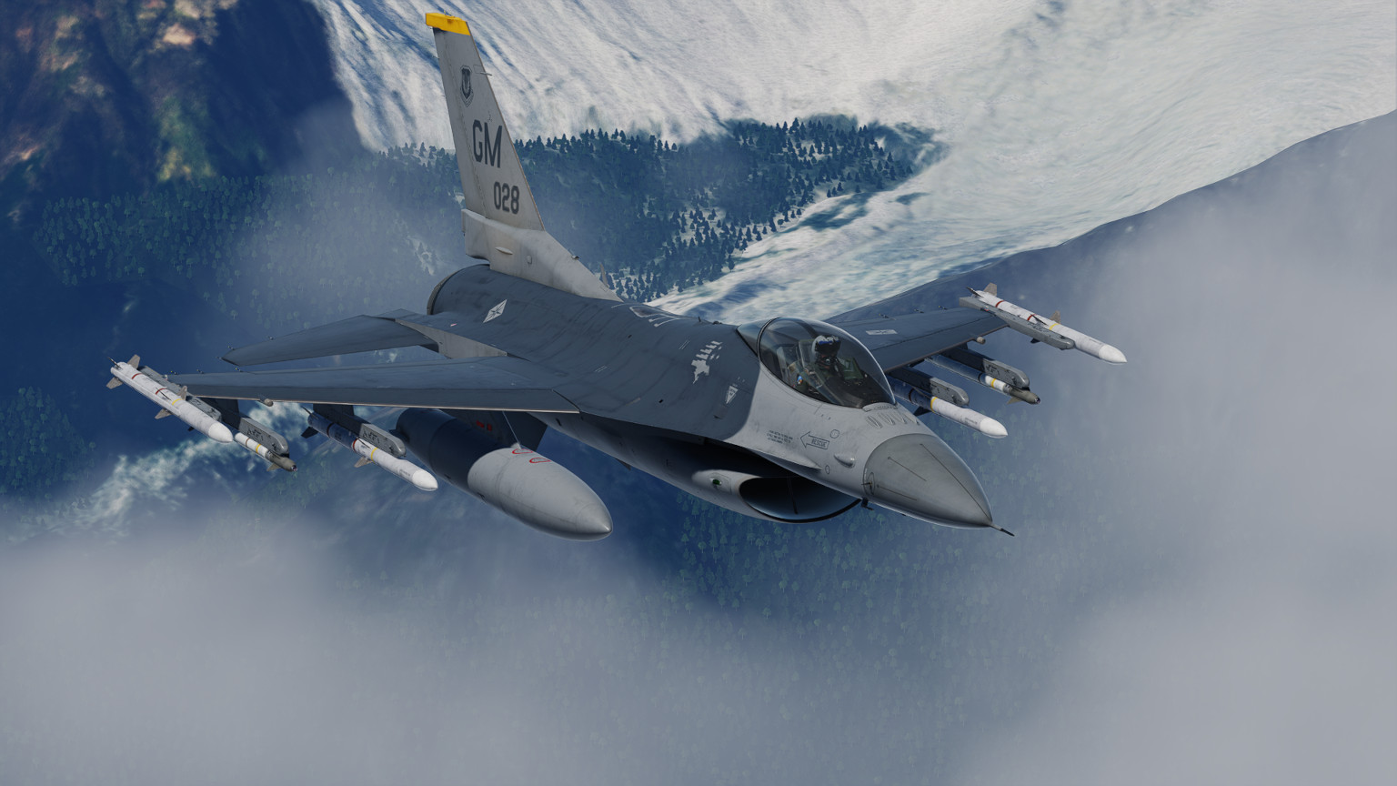 Republic of Emmeria Air Force - 8th AD, 28th FS Garuda F-16C Hill 2 Tone Gray