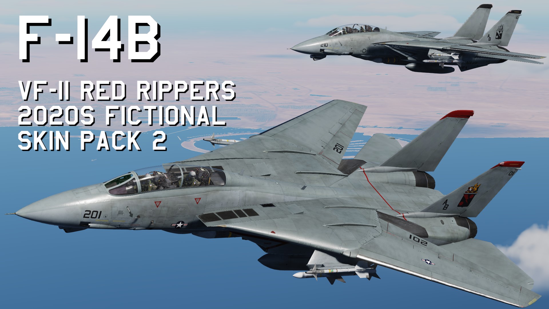 F-14B VF-11 Red Rippers 2020s fictional Skin Pack 2 update 2025/02/17