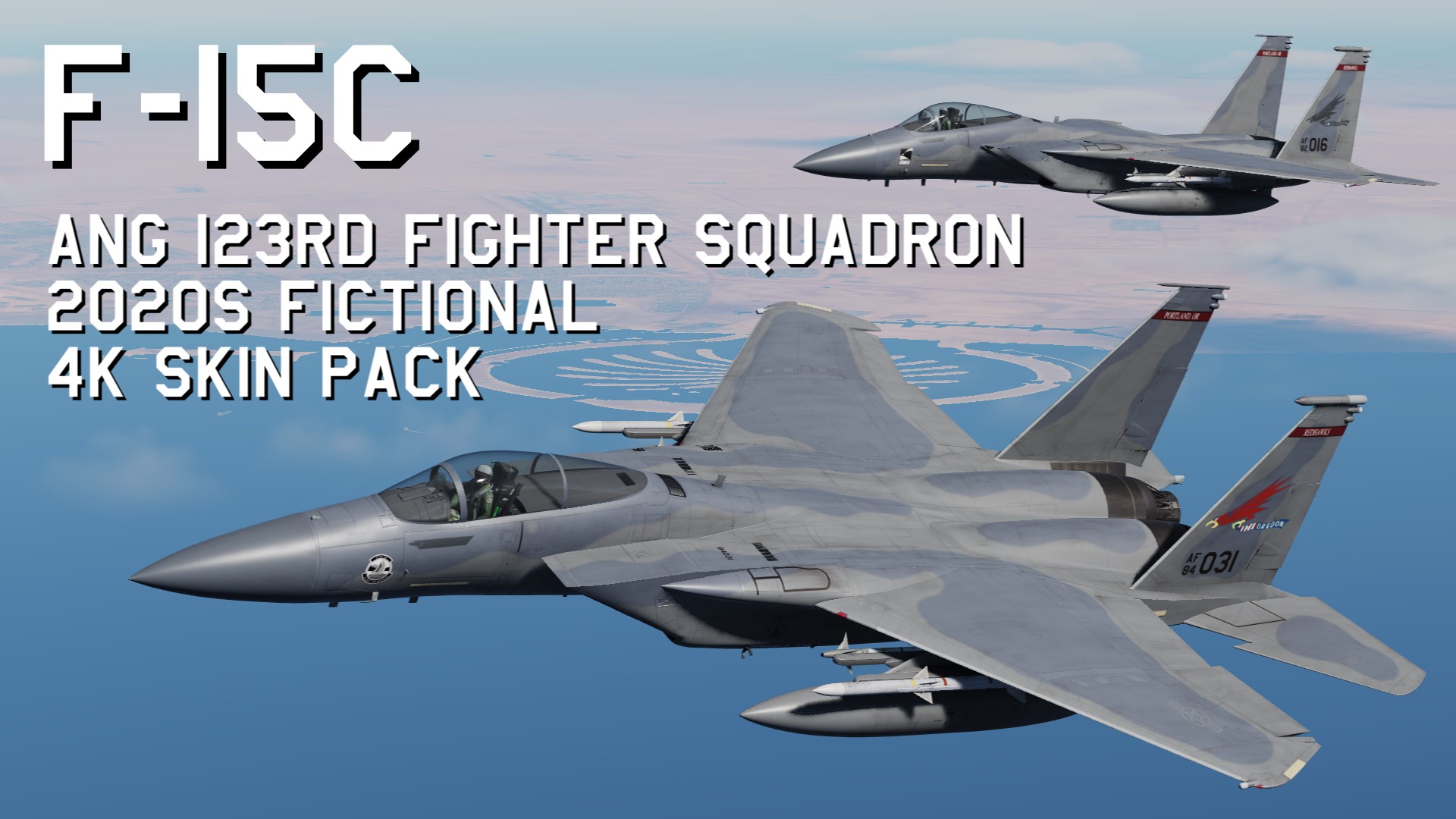 F-15C ANG 123rd Fighter Squadron 2020s fictional 4K Skin Pack update 2025/02/25