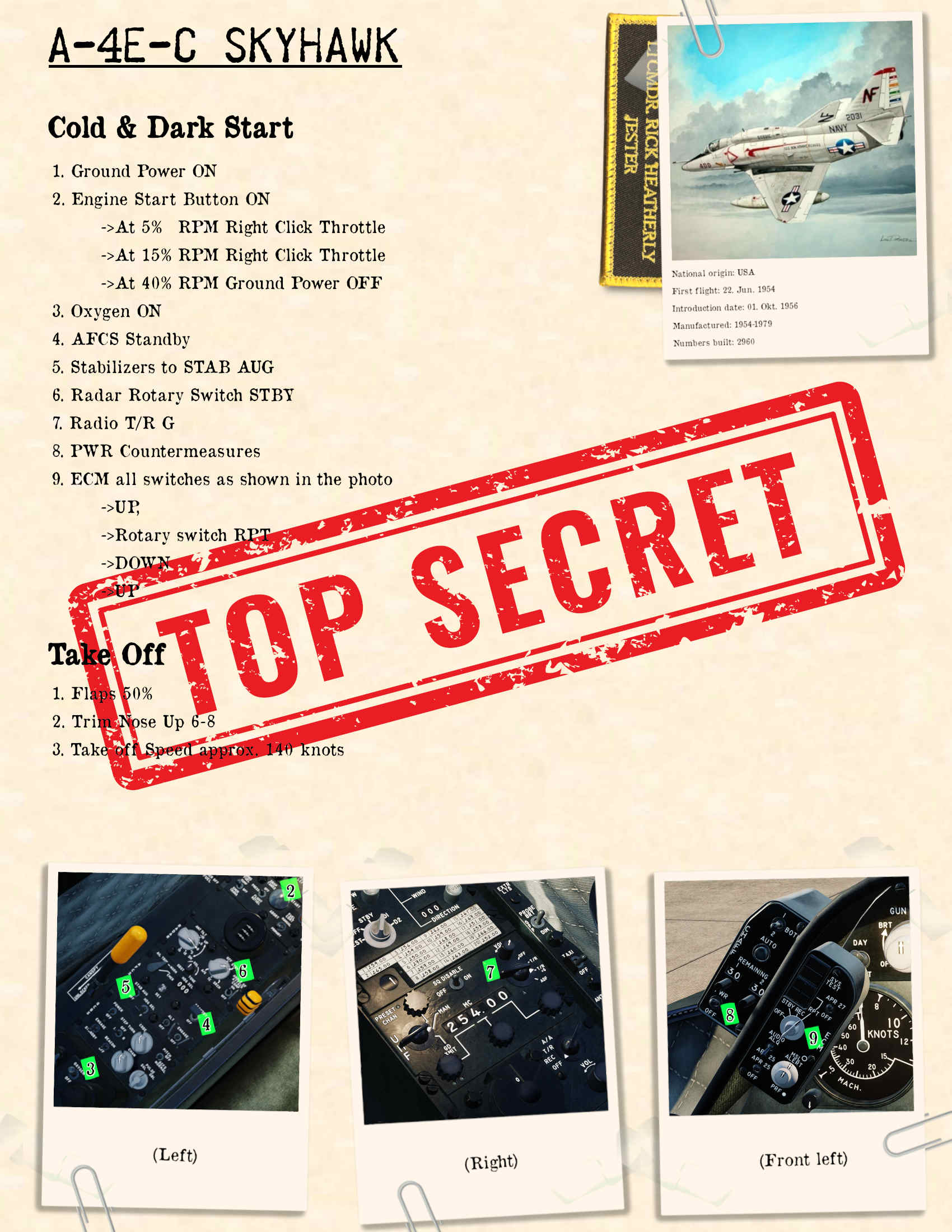 A-4E-C Cold & Dark Start Kneeboard English