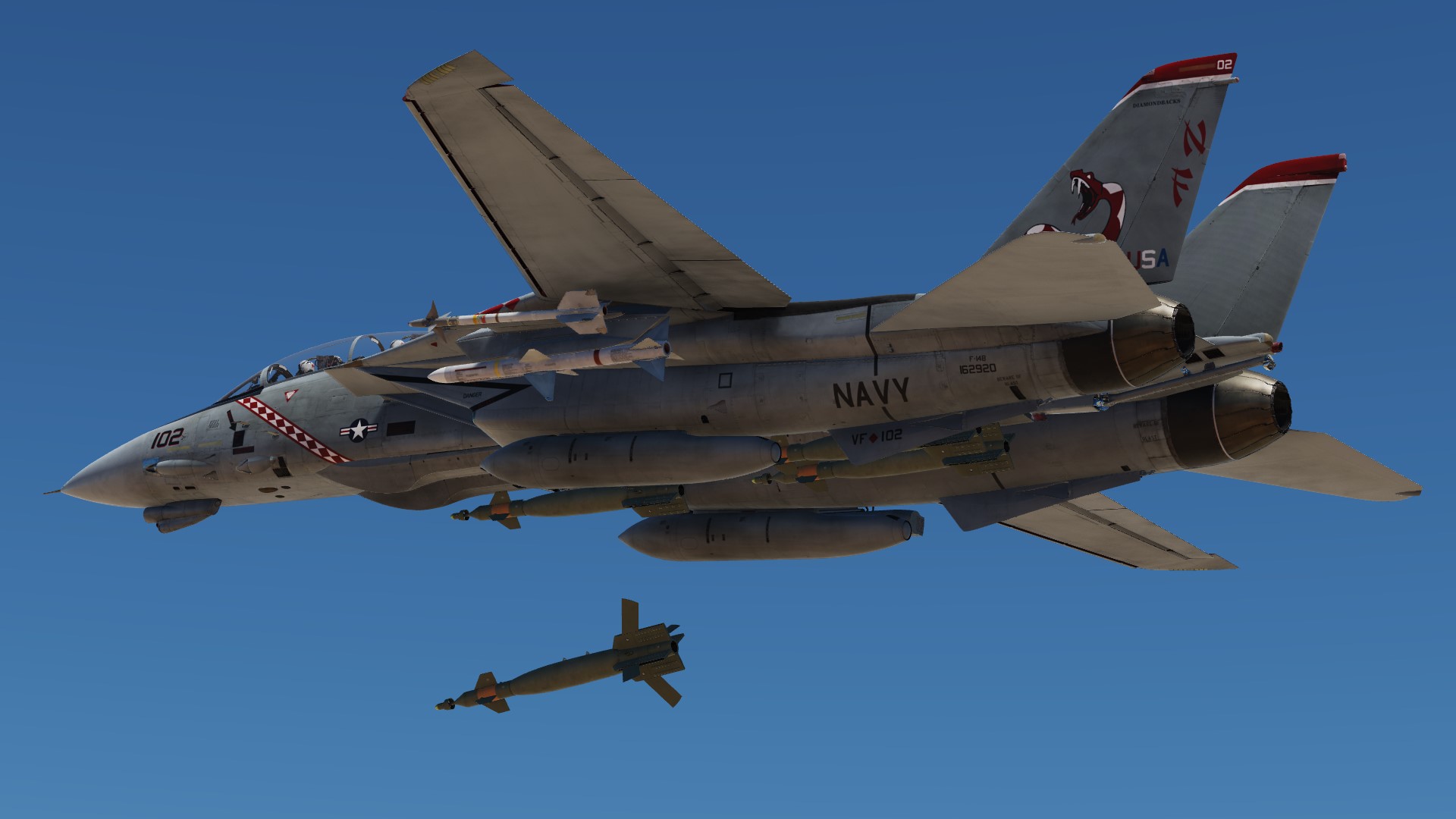 F-14B VF-102 Diamondbacks 2020s fictional Skin Pack 2 update 2025/02/17